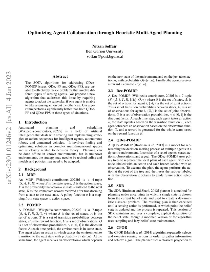 Optimizing Agent Collaboration Through Heuristic Multi Agent Planning Deepai