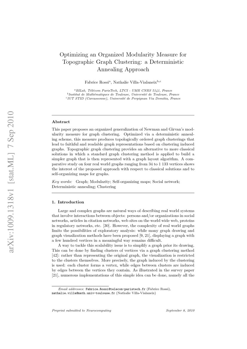 Optimizing an Organized Modularity Measure for Topographic Graph ...