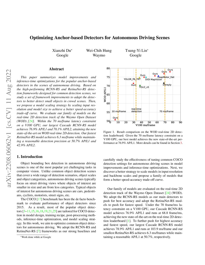 Optimizing Anchor Based Detectors For Autonomous Driving Scenes Deepai