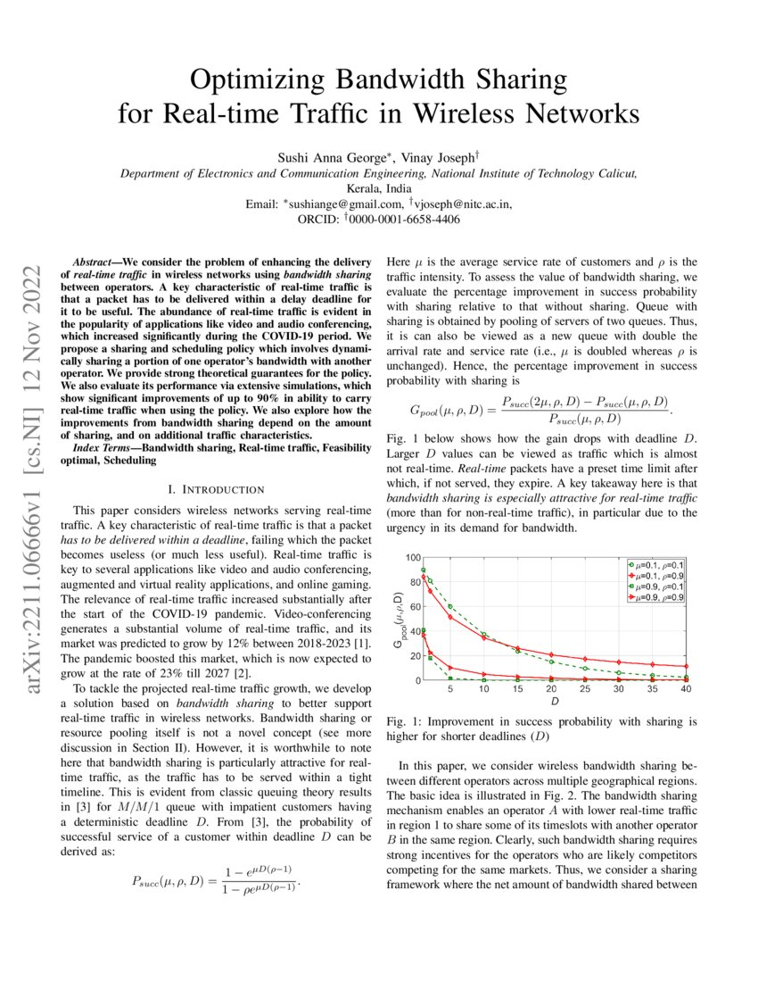 Optimizing Bandwidth Sharing for Real-time Traffic in Wireless Networks ... Optimizing Bandwidth Sharing for Real-time Traffic in Wireless Networks ...