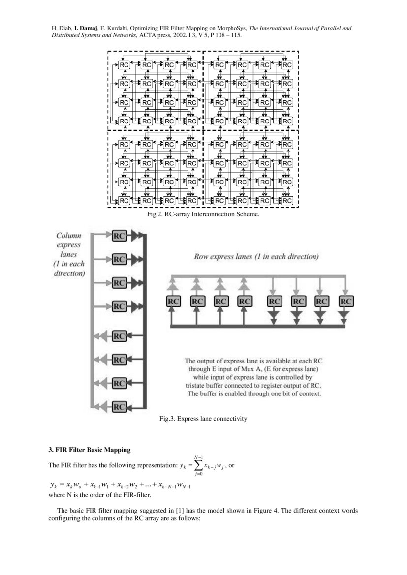 Optimizing Fir Filter Mapping On The Morphosys Reconfigurable System