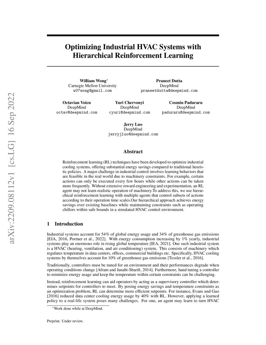 Optimizing Industrial HVAC Systems with Hierarchical Reinforcement ...