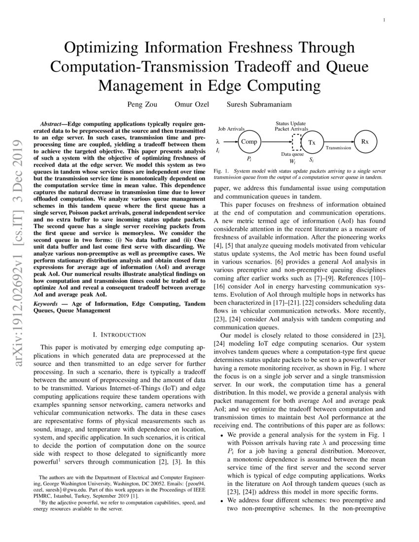 Optimizing Information Freshness Through Computation Transmission Tradeoff And Queue Management 