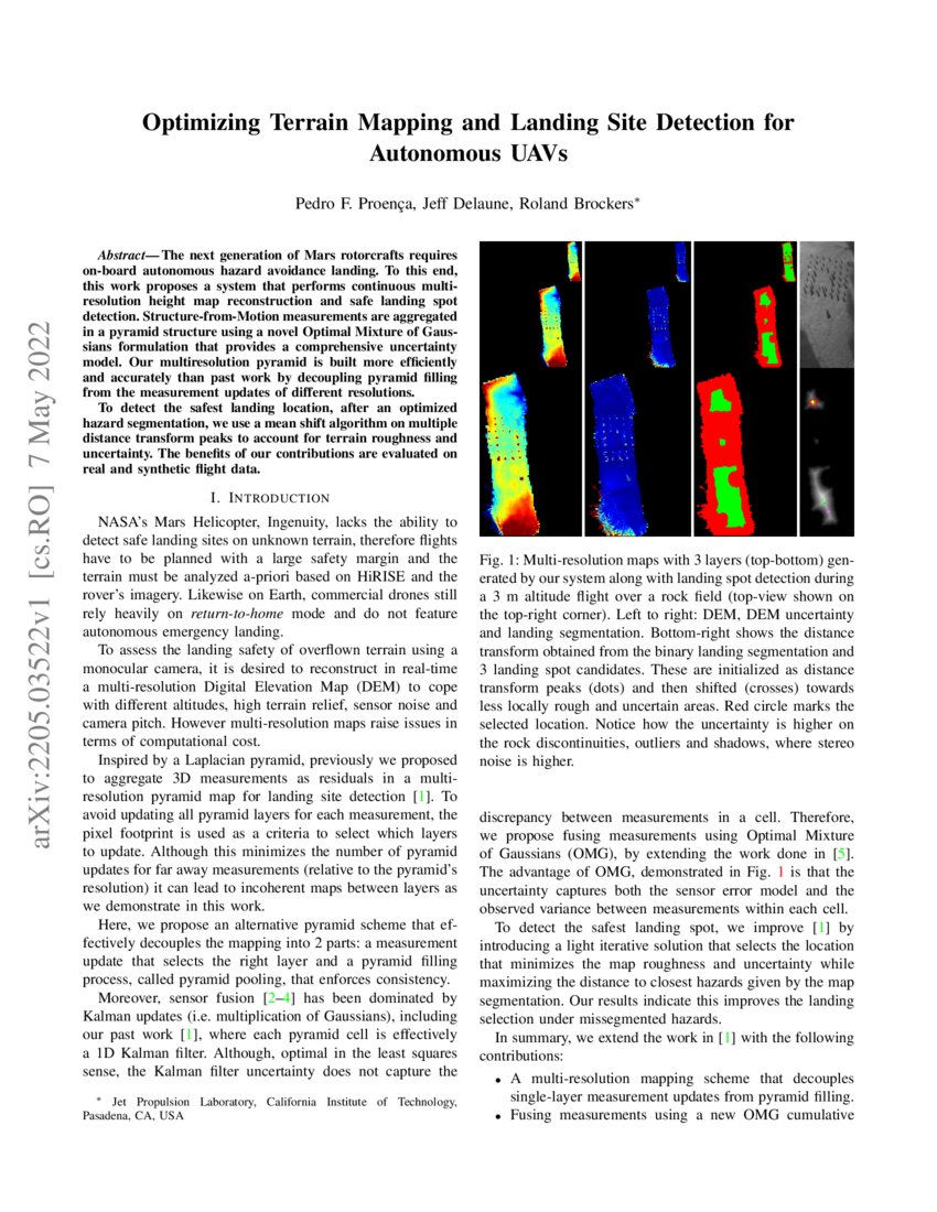 Optimizing Terrain Mapping and Landing Site Detection for Autonomous ...