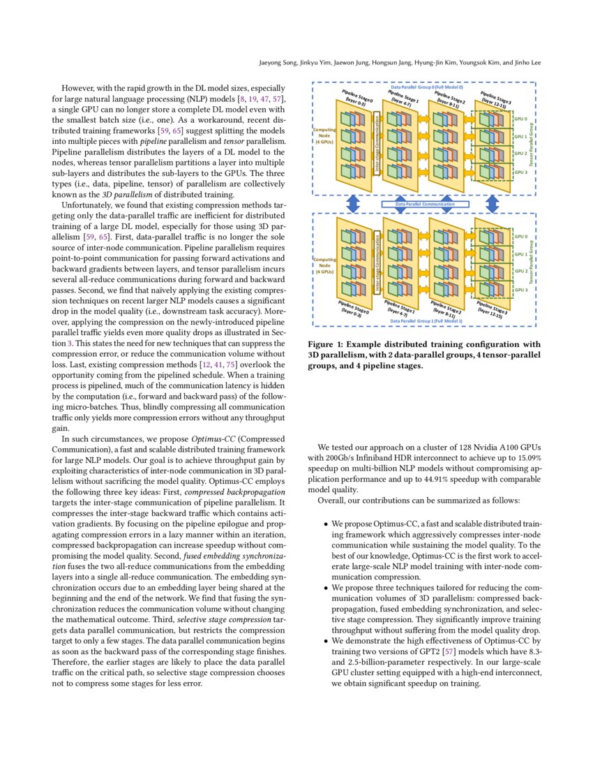 Optimus-CC: Efficient Large NLP Model Training with 3D Parallelism ... Optimus-CC: Efficient Large NLP Model Training with 3D Parallelism ...