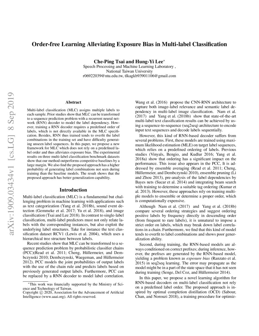 Order-free Learning Alleviating Exposure Bias in Multi-label ...