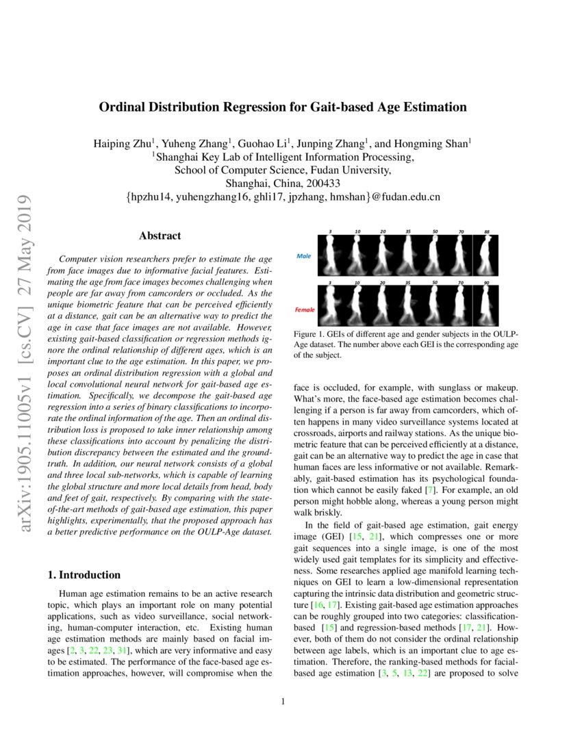 Ordinal Distribution Regression for Gait-based Age Estimation | DeepAI