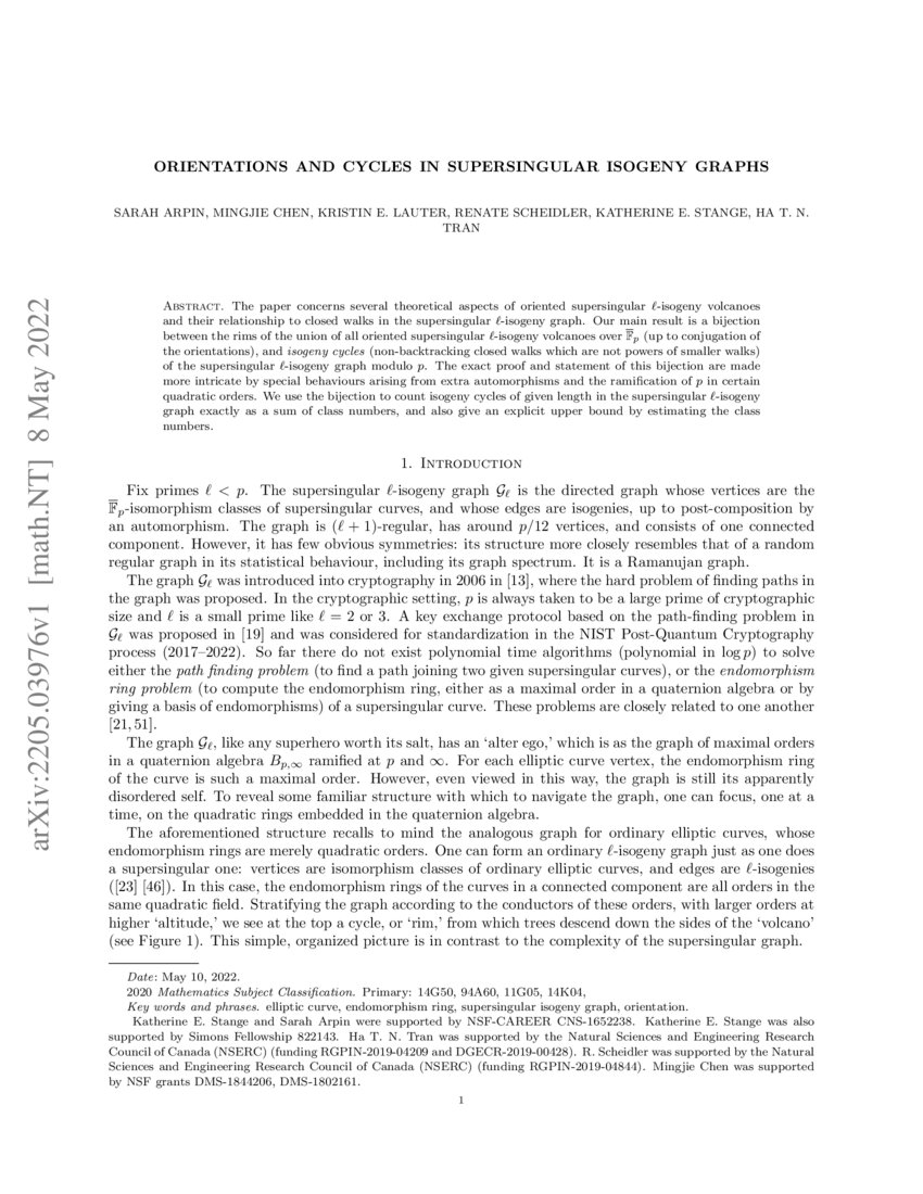 Orientations and cycles in supersingular isogeny graphs | DeepAI