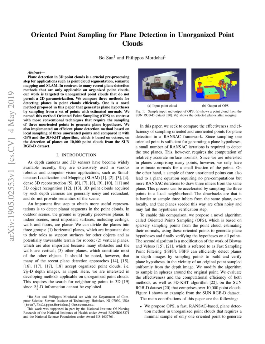 Oriented Point Sampling for Plane Detection in Unorganized Point Clouds ...
