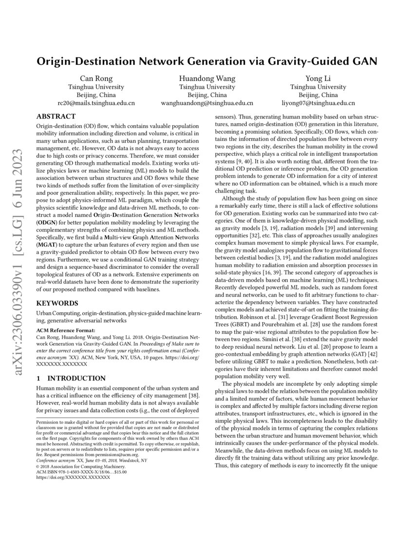 Origin-Destination Network Generation via Gravity-Guided GAN | DeepAI