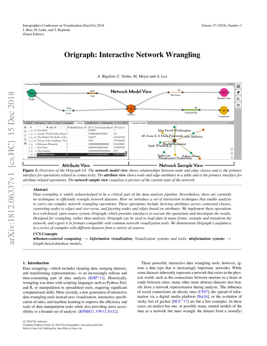 Origraph: Interactive Network Wrangling | DeepAI