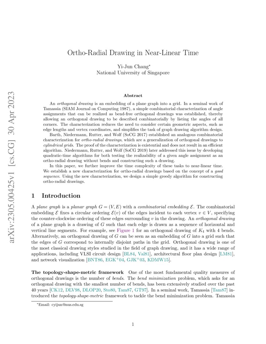 Ortho-Radial Drawing in Near-Linear Time | DeepAI