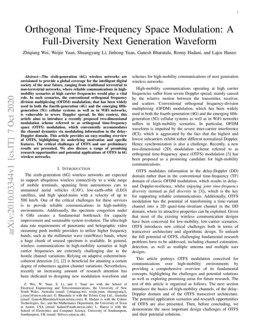 Orthogonal Time Frequency Space Modulation A Full Diversity Next