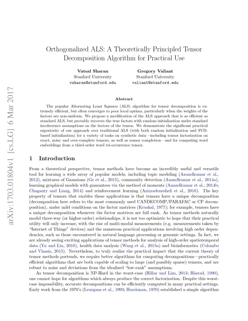 Orthogonalized Als A Theoretically Principled Tensor Decomposition Algorithm For Practical Use