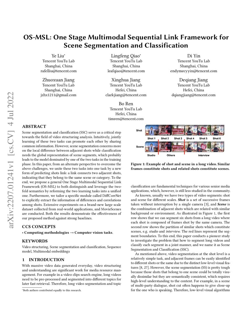 OS-MSL: One Stage Multimodal Sequential Link Framework for Scene ...