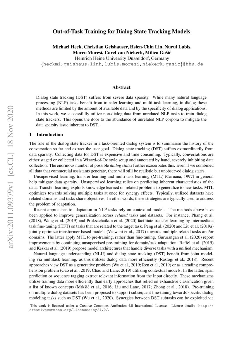 Out Of Task Training For Dialog State Tracking Models Deepai