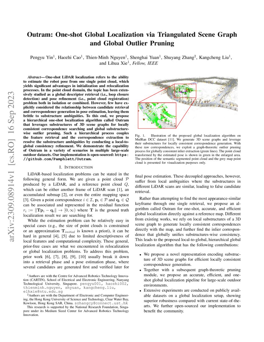 Outram One Shot Global Localization Via Triangulated Scene Graph And Global Outlier Pruning