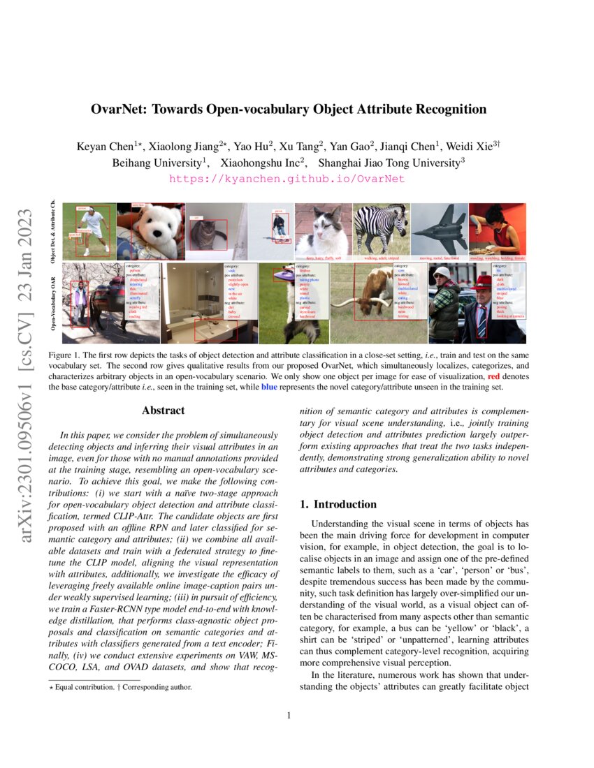 OvarNet: Towards Open-vocabulary Object Attribute Recognition | DeepAI