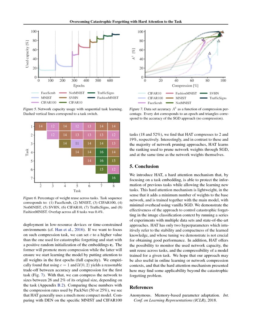 Overcoming catastrophic forgetting with hard attention to the task | DeepAI