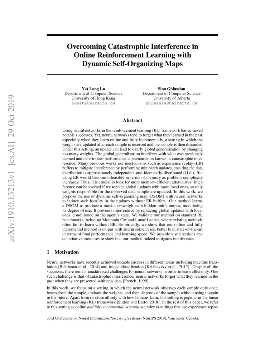 Overcoming Catastrophic Interference in Online Reinforcement Learning with Dynamic Self ...