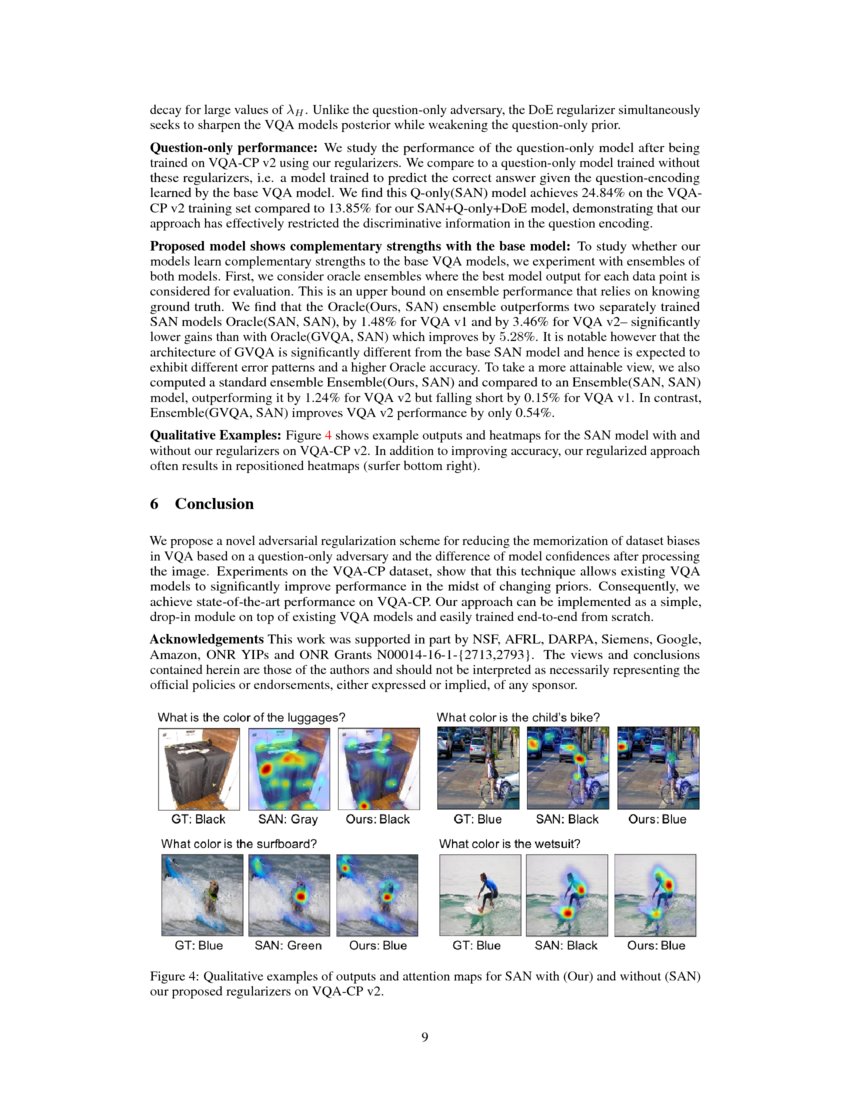 Overcoming Language Priors in Visual Question Answering with Adversarial Regularization | DeepAI