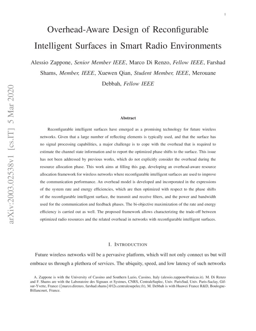 Overhead-Aware Design of Reconfigurable Intelligent Surfaces in Smart ...