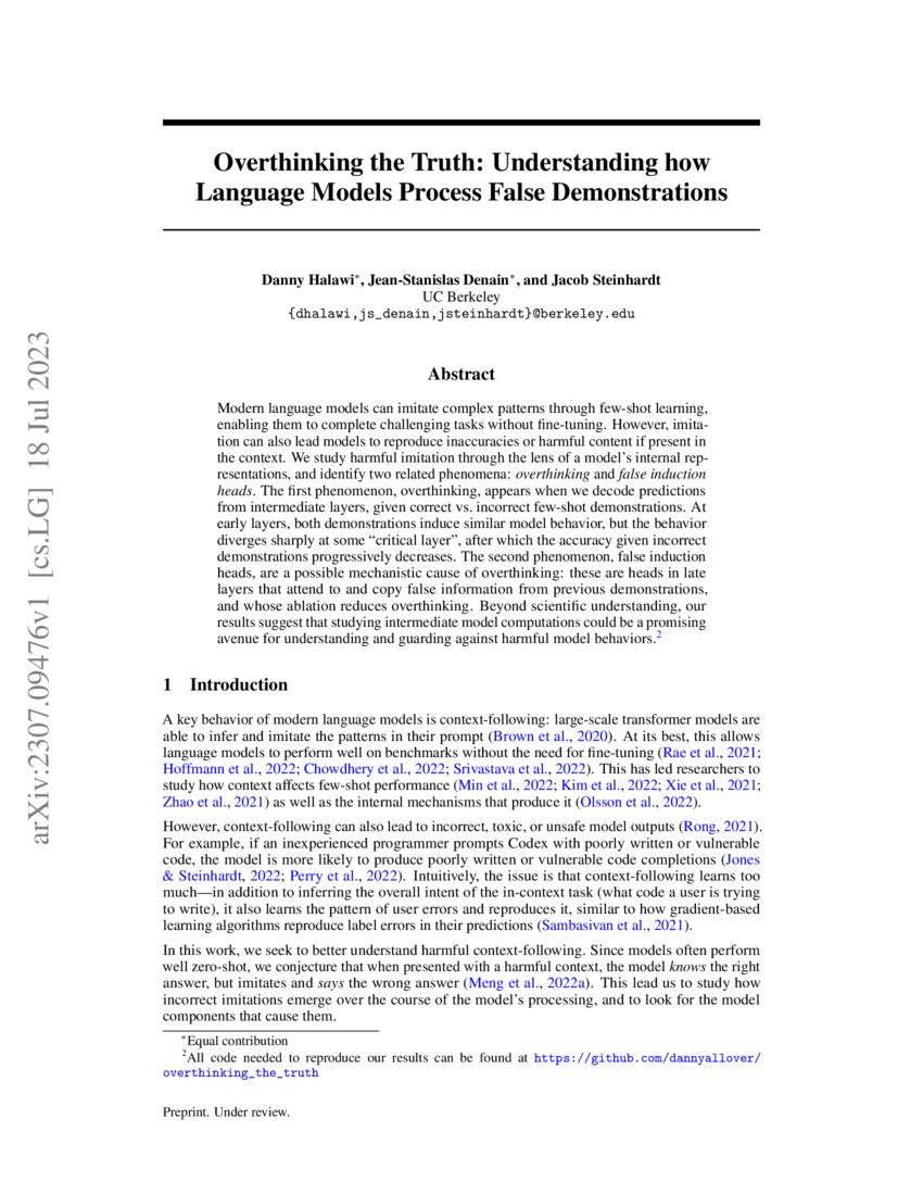 Overthinking the Truth: Understanding how Language Models Process False ...