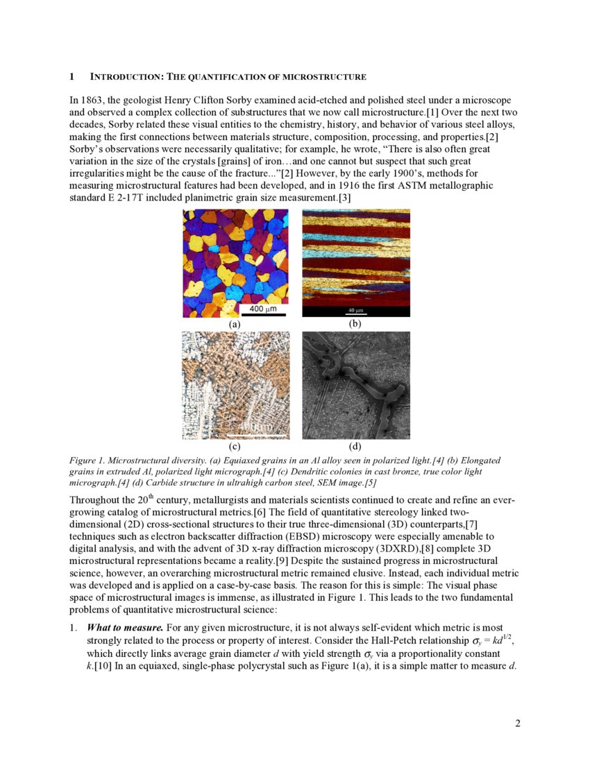 Overview: Computer vision and machine learning for microstructural characterization and analysis ...