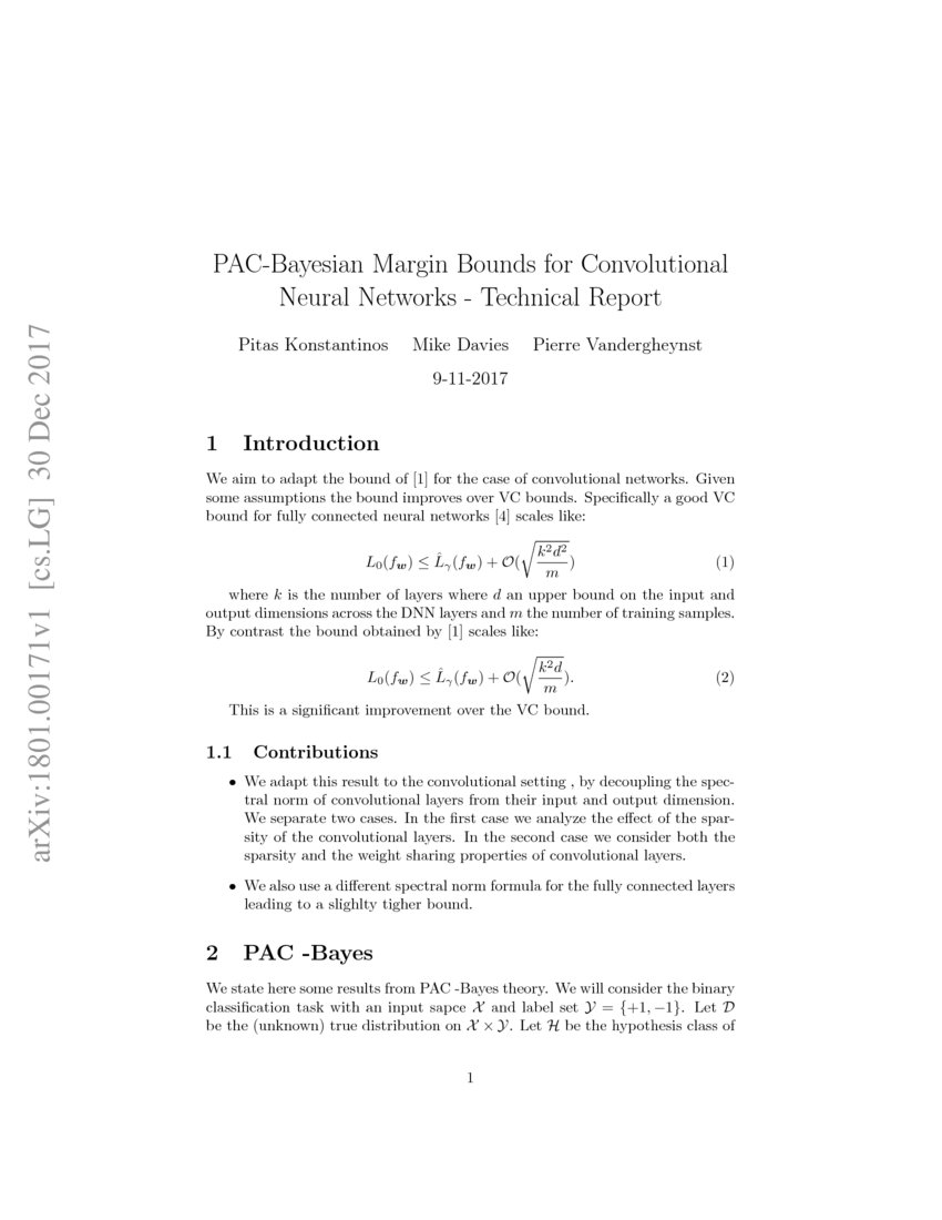 PAC-Bayesian Margin Bounds for Convolutional Neural Networks - Technical Report | DeepAI