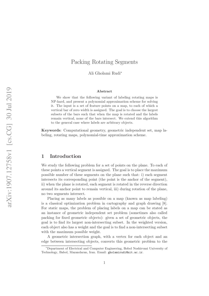 Packing Rotating Segments | DeepAI