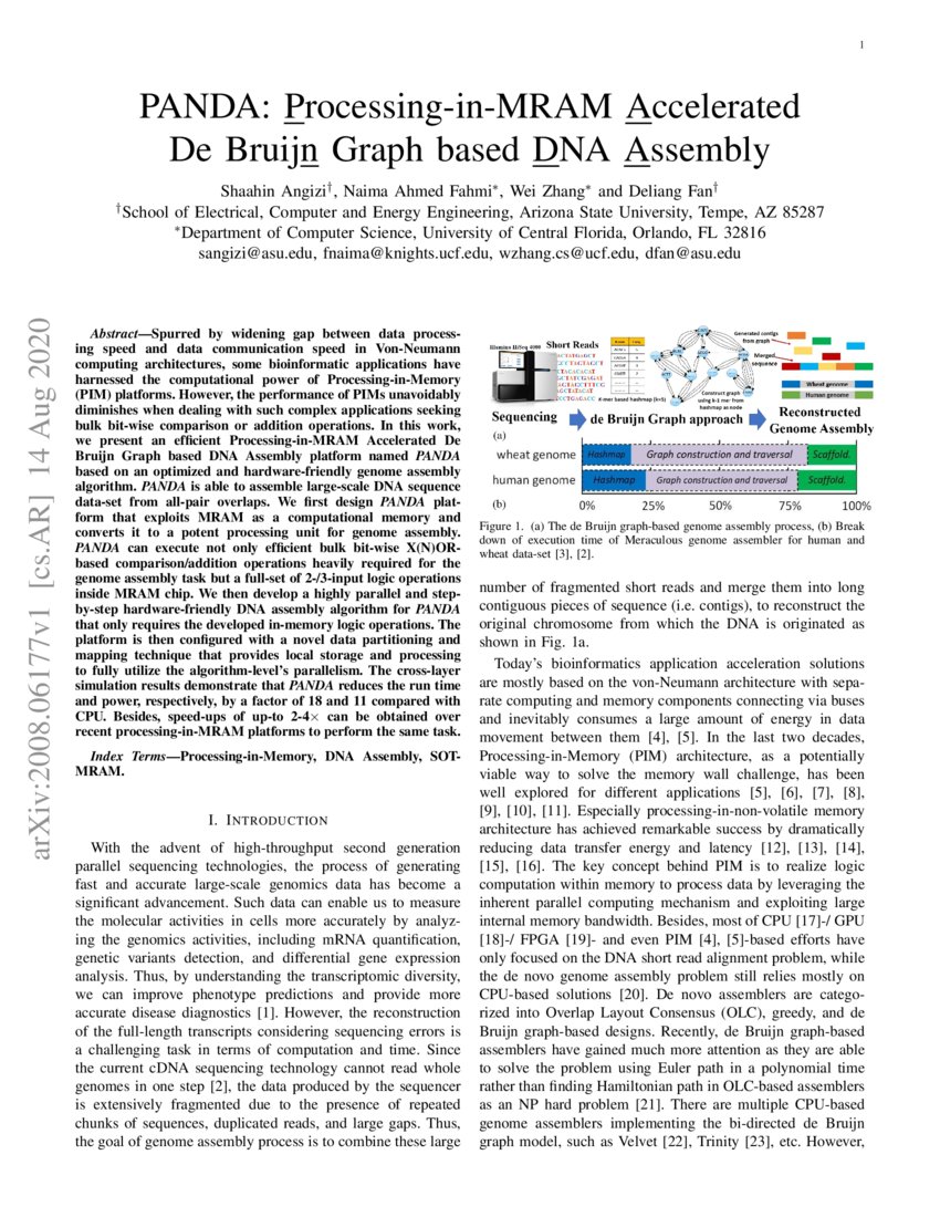 PANDA: Processing-in-MRAM Accelerated De Bruijn Graph based DNA ...
