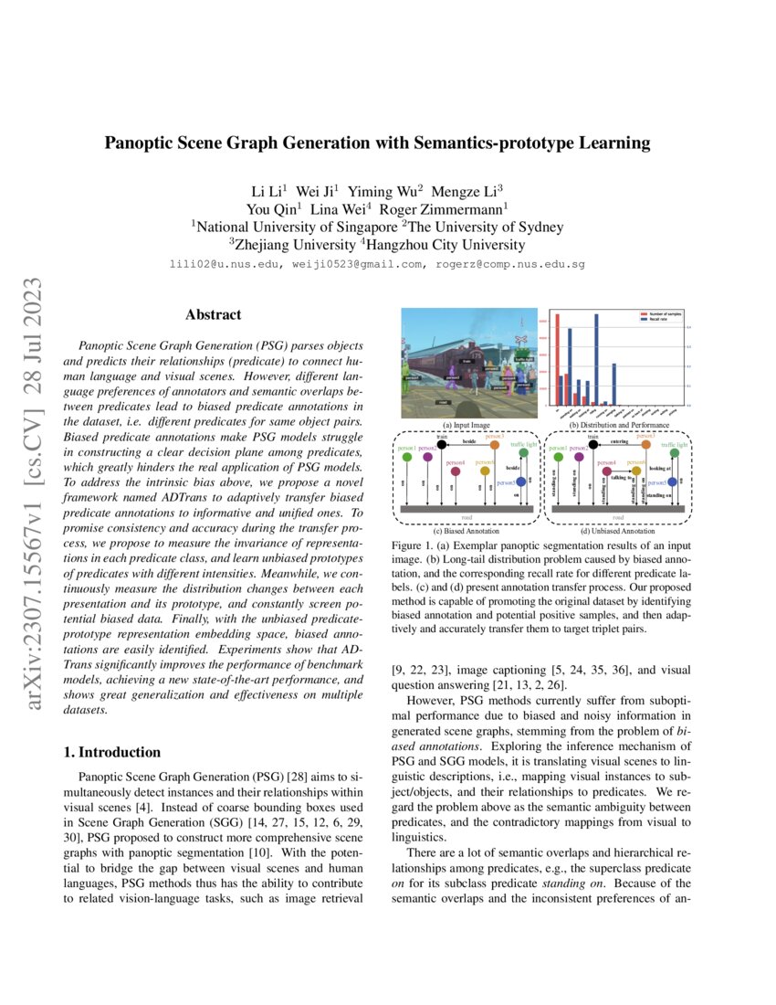 Panoptic Scene Graph Generation with Semantics-prototype Learning | DeepAI Panoptic Scene Graph Generation with Semantics-prototype Learning | DeepAI