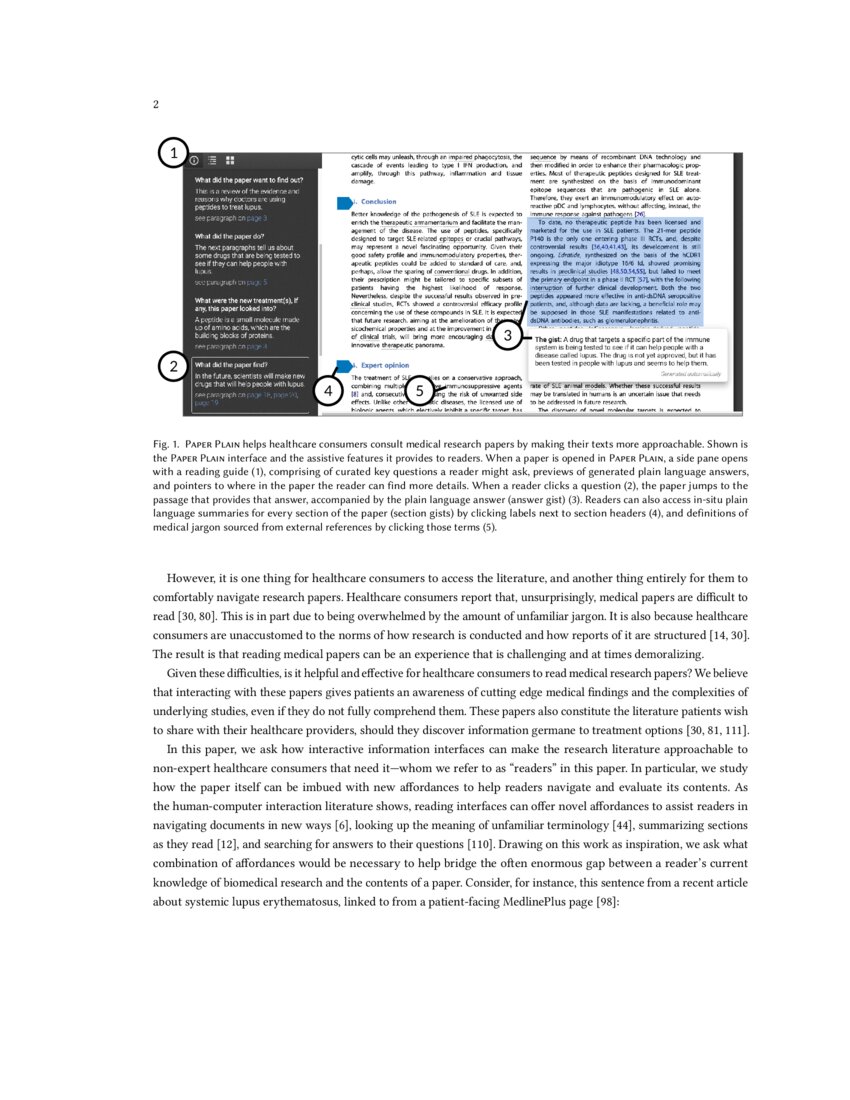 Paper Plain: Making Medical Research Papers Approachable to Healthcare ...