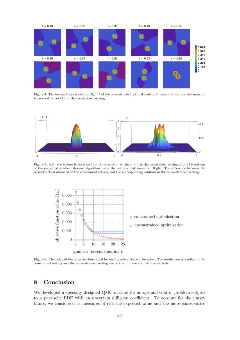 Parabolic PDE-constrained optimal control under uncertainty with entropic risk measure using ...