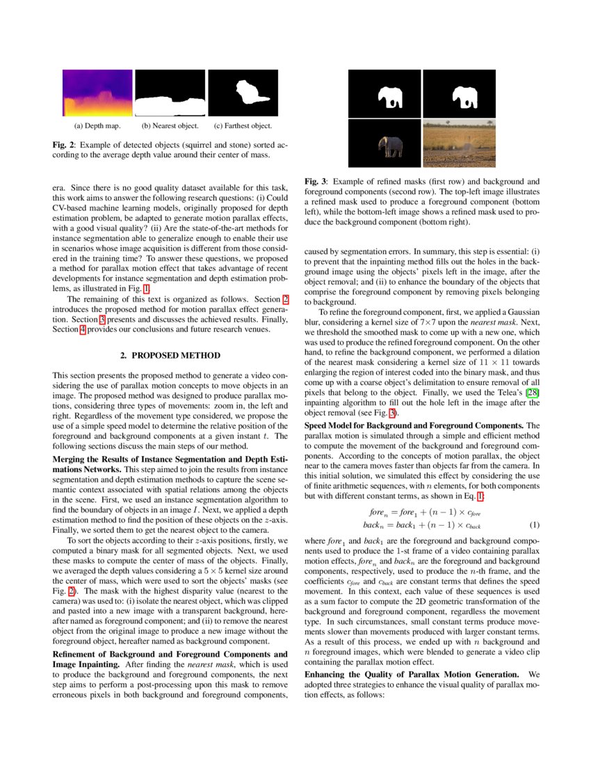 Parallax Motion Effect Generation Through Instance Segmentation And