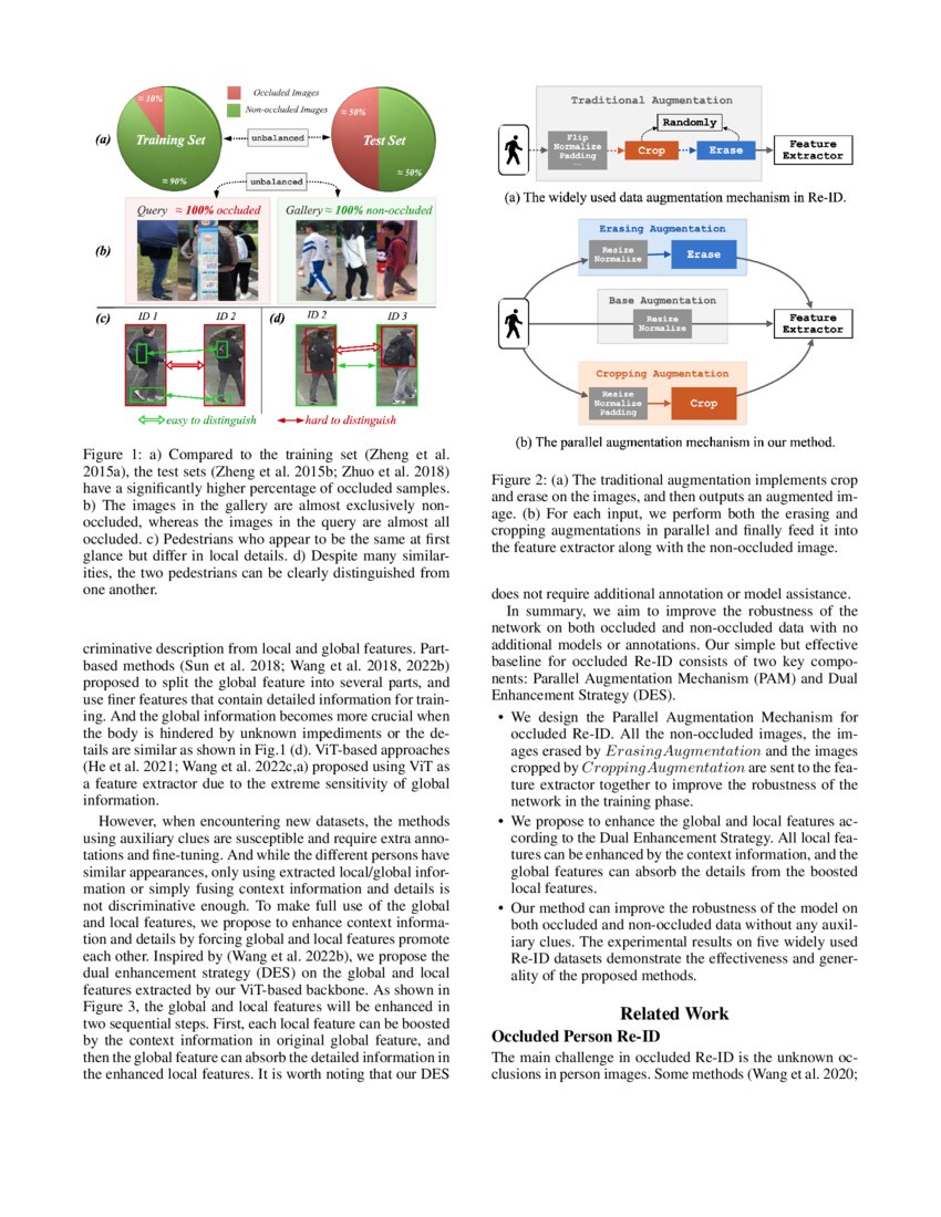 Parallel Augmentation And Dual Enhancement For Occluded Person Re Identification Deepai