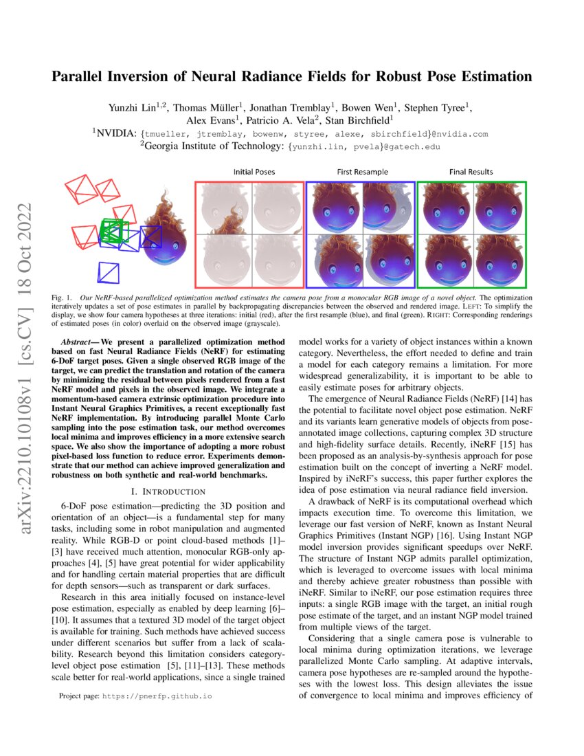 Parallel Inversion Of Neural Radiance Fields For Robust Pose Estimation Deepai 2340