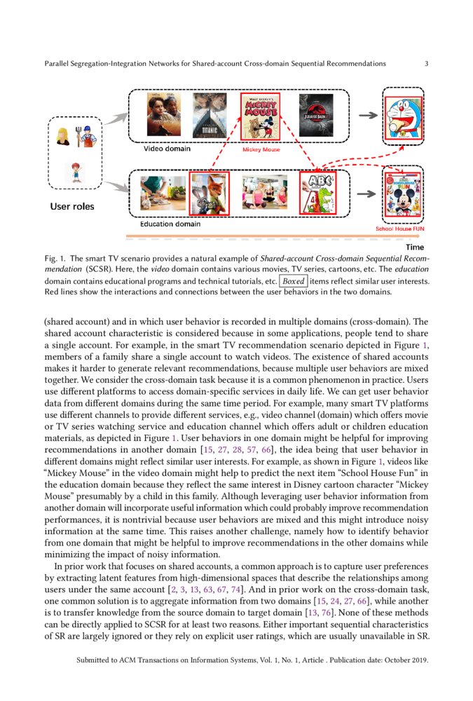 Parallel Segregation-Integration Networks for Shared-account Cross-domain Sequential ...
