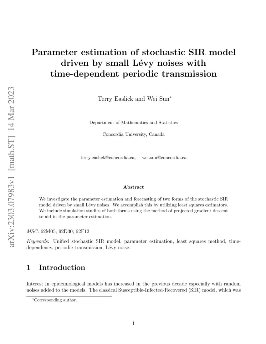 Parameter Estimation Of Stochastic Sir Model Driven By Small Lévy