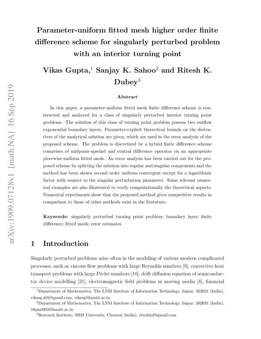 Parameter-uniform fitted mesh higher order finite difference scheme for singularly perturbed ...
