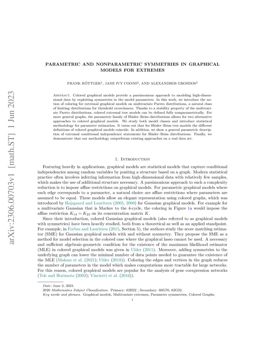 Parametric And Nonparametric Symmetries In Graphical Models For