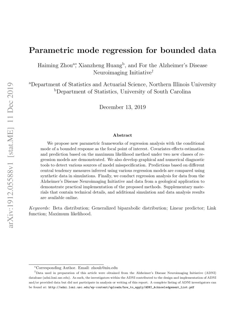 Parametric Mode Regression For Bounded Data Deepai 8776