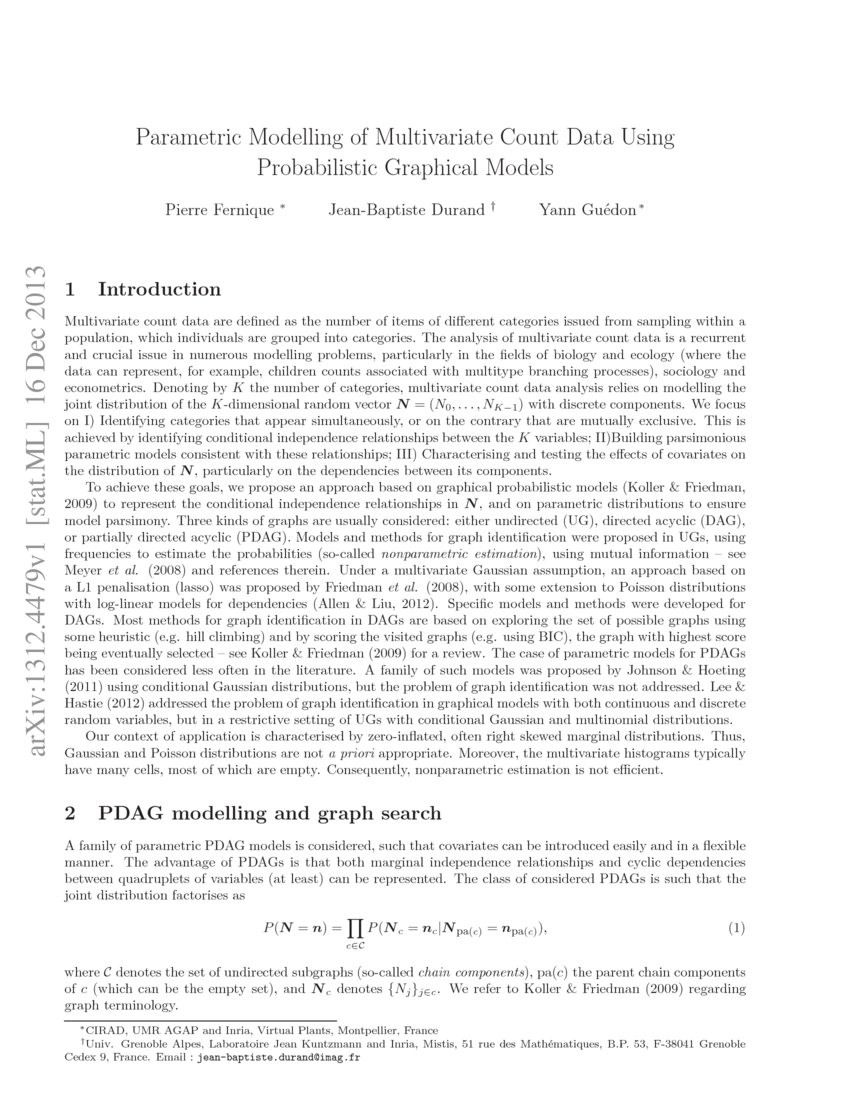 Parametric Modelling of Multivariate Count Data Using Probabilistic ...