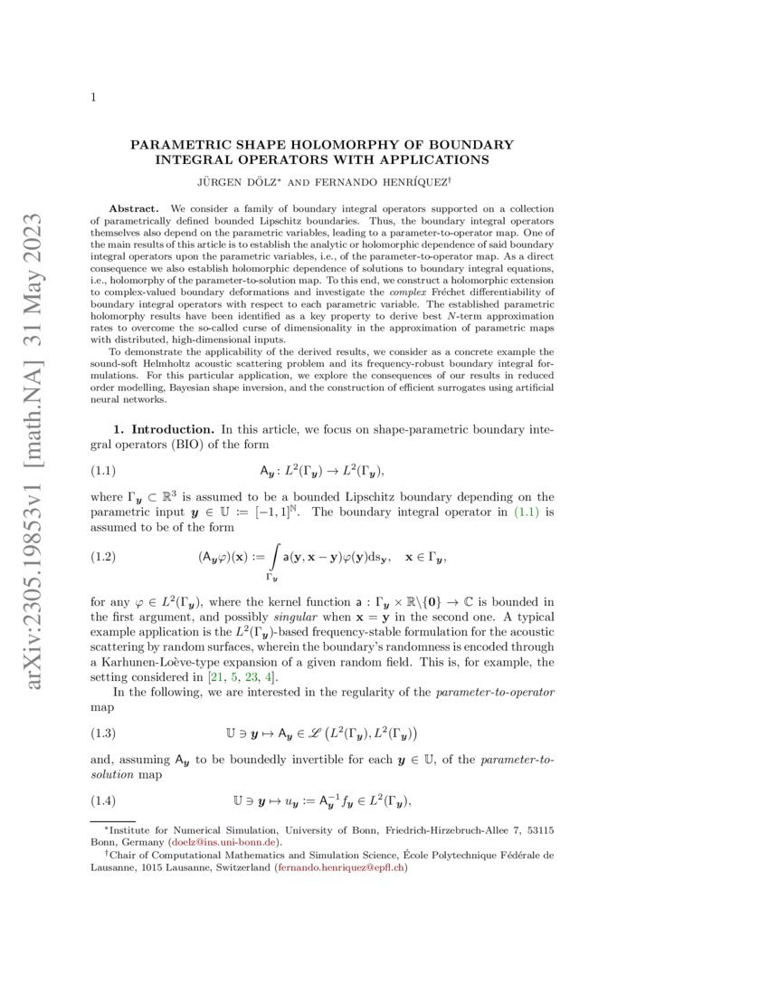 Parametric Shape Holomorphy Of Boundary Integral Operators With
