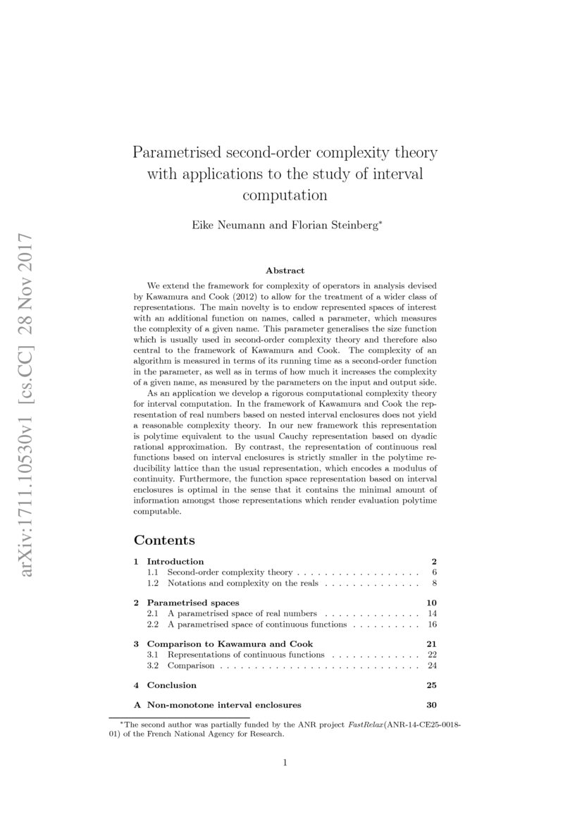 Parametrised second-order complexity theory with applications to the study of interval ...