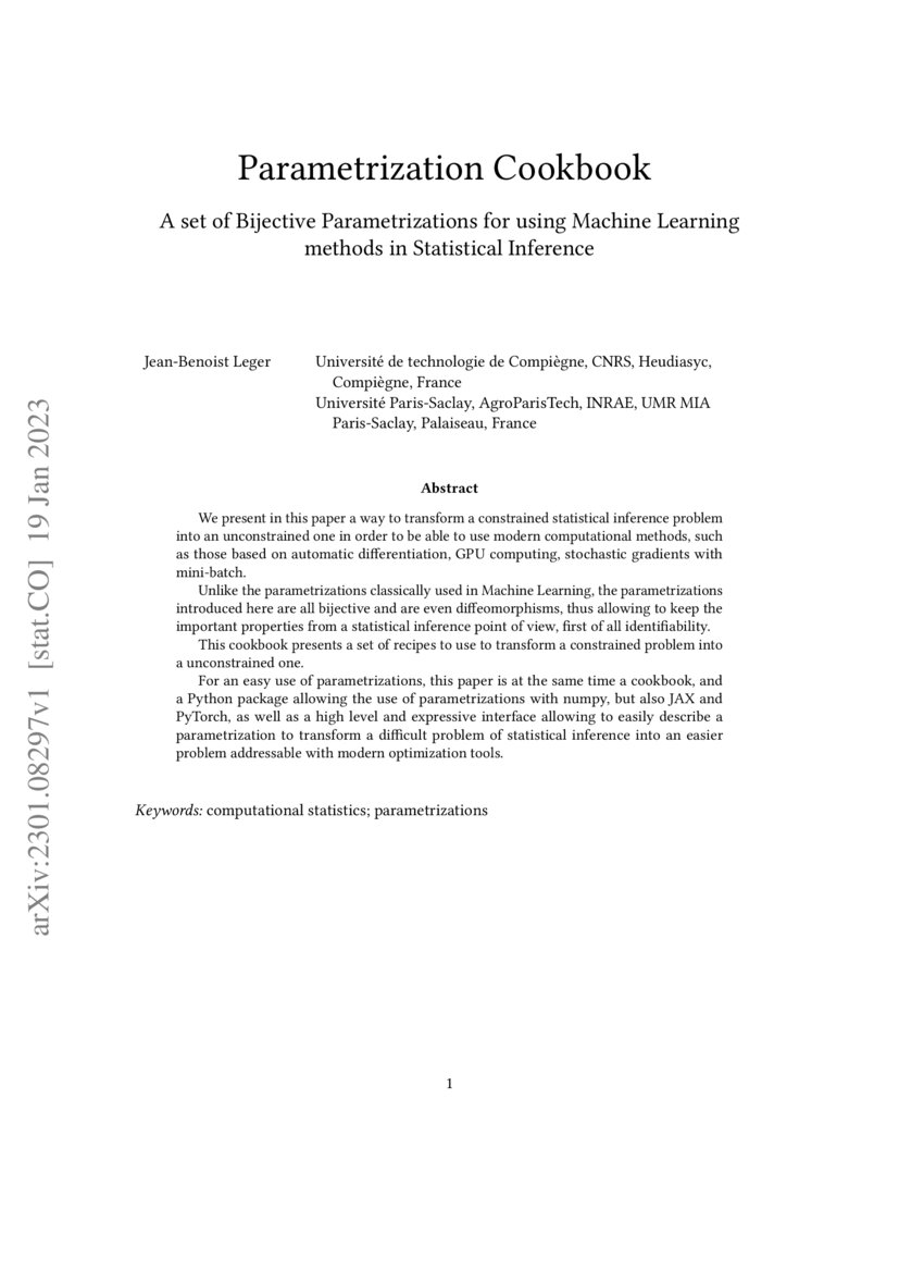 Parametrization Cookbook A Set Of Bijective Parametrizations For Using Machine Learning Methods 