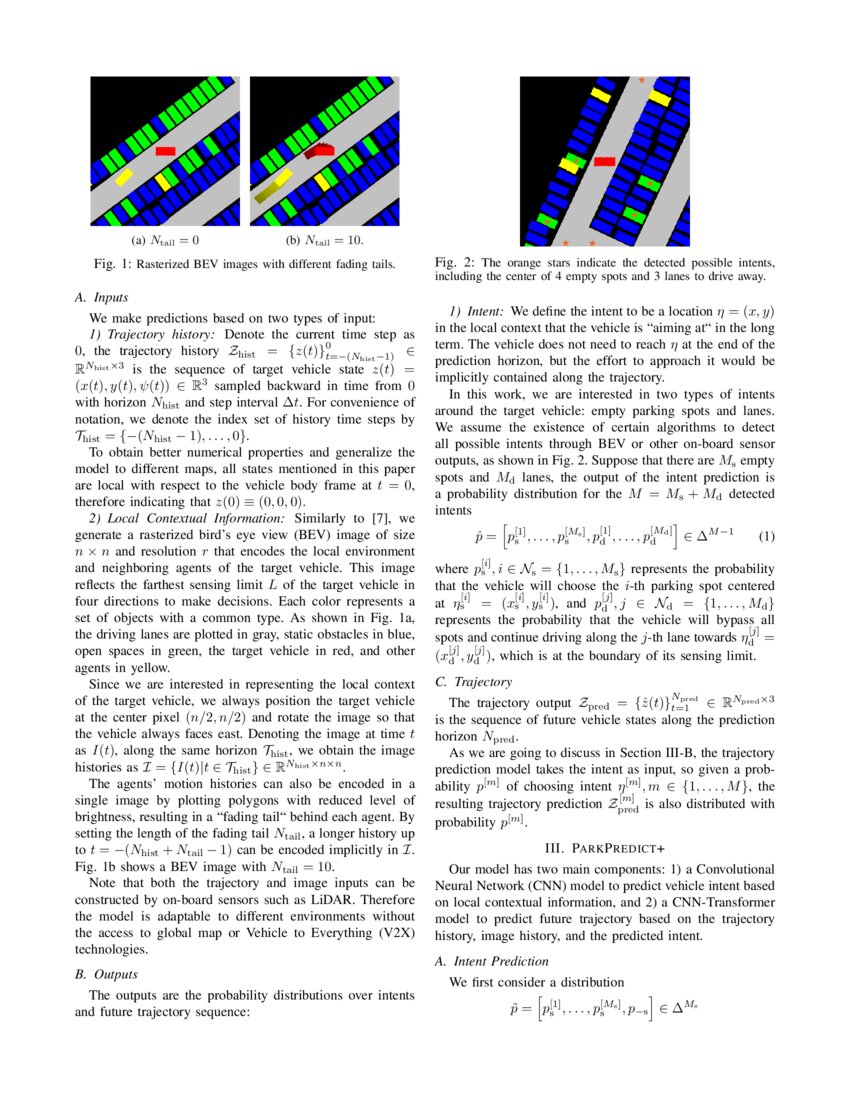 Parkpredict Multimodal Intent And Motion Prediction For Vehicles In Parking Lots With Cnn And