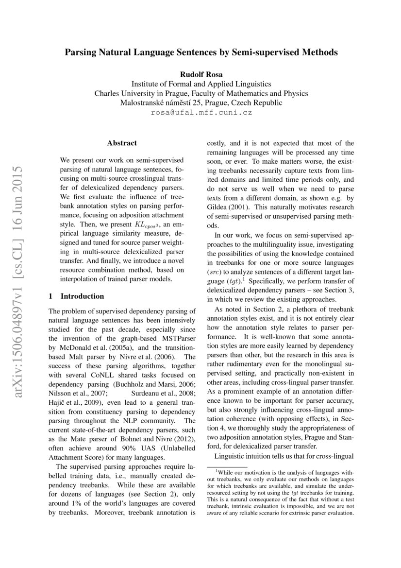 Parsing Natural Language Sentences By Semi Supervised Methods Deepai