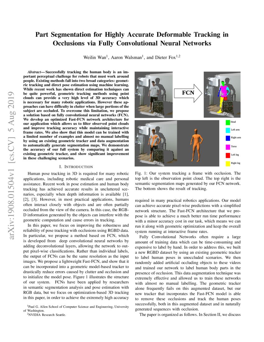 Part Segmentation For Highly Accurate Deformable Tracking In Occlusions Via Fully Convolutional