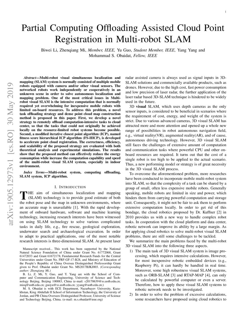 Partial Computing Offloading Assisted Cloud Point Registration in Multi ...